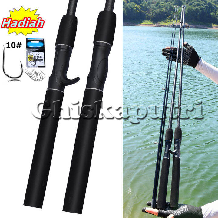 Carbon Holow Fishing Rod 1.65m/1.8m/2.1m Spinning Casting Rod Bass ...