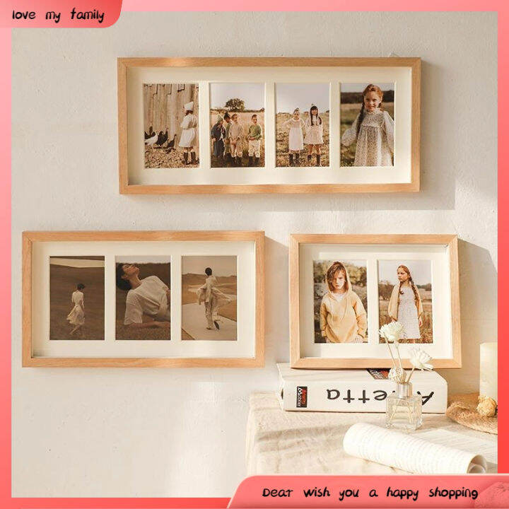 Nordic simple and rustic wooden photo frame wall desktop display home ...