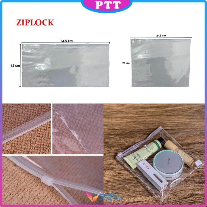 Ziplock Bag Pvc Transparan Bening Travel Pouch Serbaguna Polos Zipper ...