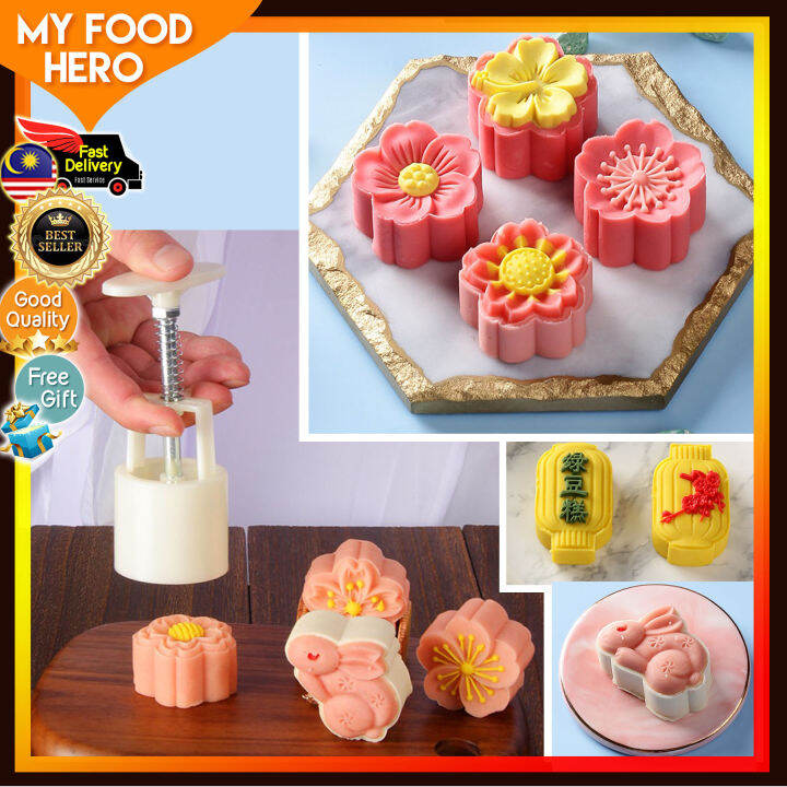 Ready Stock In Malaysia🧁DIY 3D Sakura Mooncake Mold Cookie Maker Tools ...