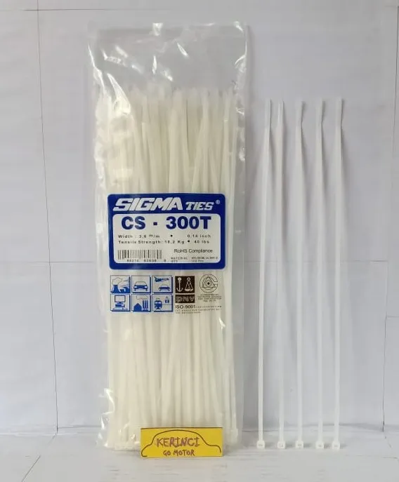 KABEL TIES SIGMA CS 300T TIPIS PUTIH 30cm 1 PACK - KABEL TIS INSULOK ...