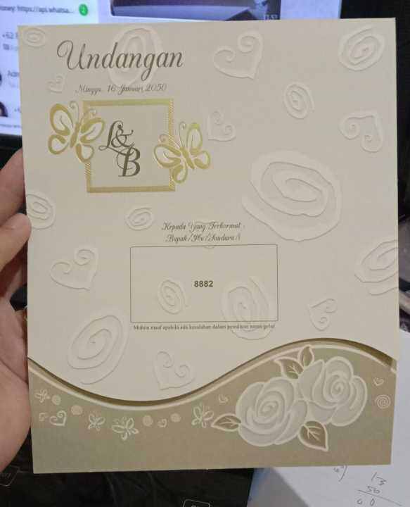 (PER 50PCS PLUS CETAK) UNDANGAN ERBA 8882 UNDANGAN NIKAH ULANG TAHUN ...