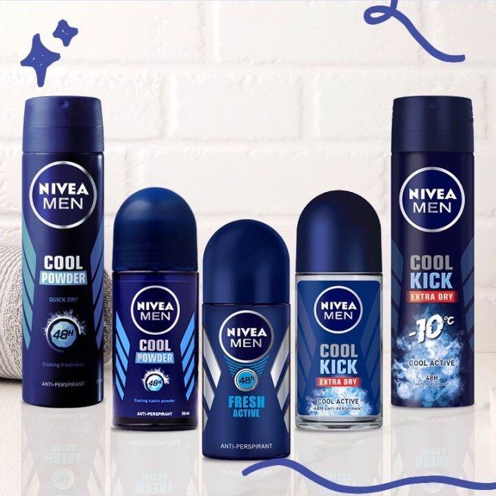 NIVEA Men Cool Powder Spray Deodorant / Roll on | Lazada PH