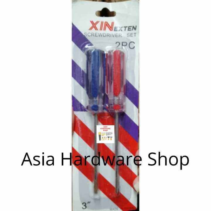 Obeng Plus Minus Set Isi 2 Ukuran 3 Inci Inch XINEXTEN | Lazada Indonesia