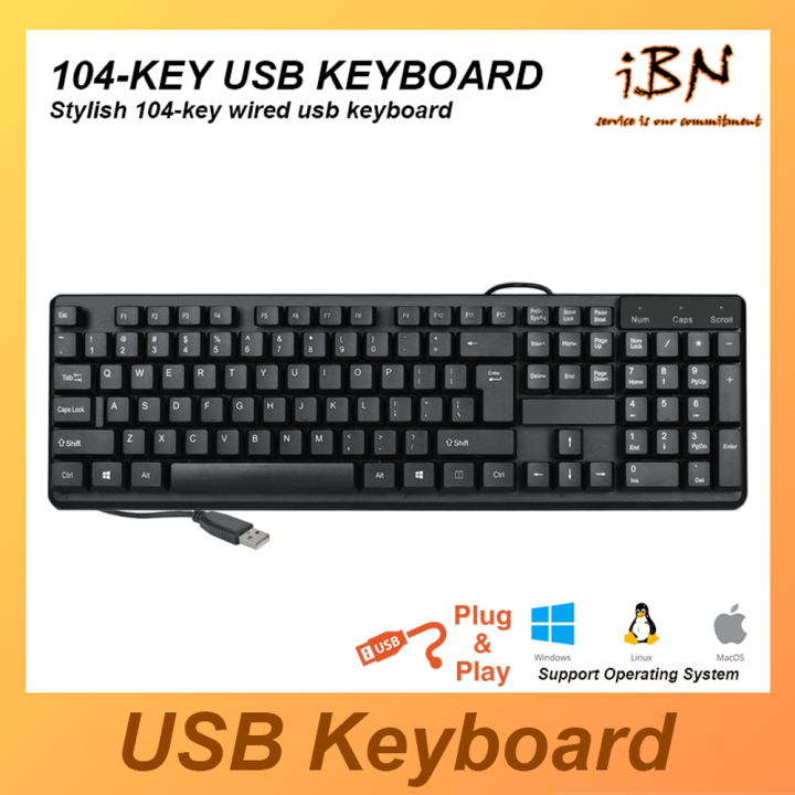 iMicro KB-US9813 104 Key Wired USB Standard Keyboard Tactile Key ...
