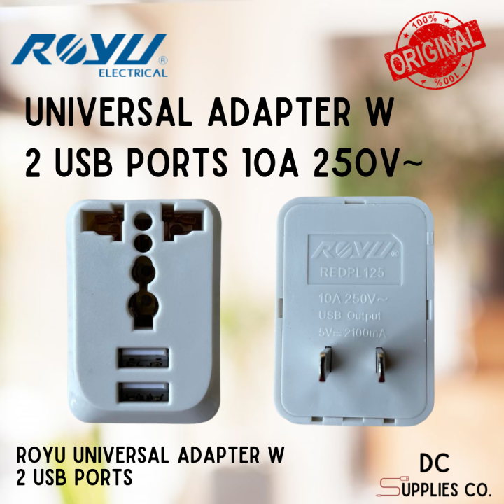 REDPL125: Royu Universal Adapter with 2 USB Ports | Lazada PH