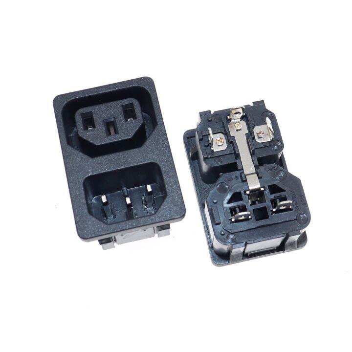 IEC320 C14 Inlet C13 Outlet Combination Two Way Socket Electrical ...