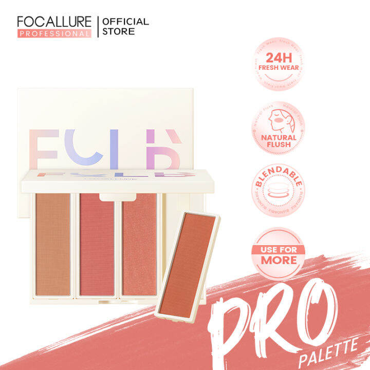 FOCALLURE Pro-palette Diy Blush Blendable Natural Flush High Pigment ...