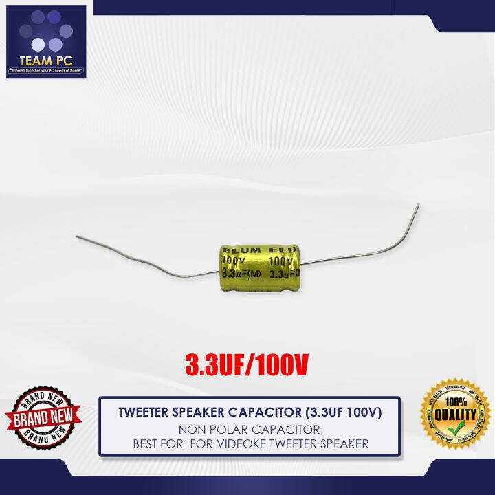 TWEETER SPEAKER CAPACITOR (3.3UF 100V), NON POLAR CAPACITOR, BEST FOR ...