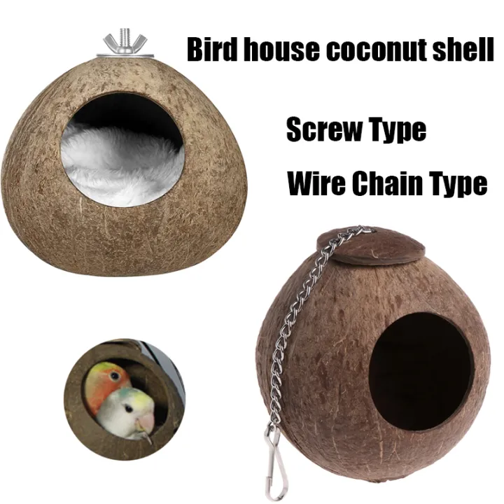 Coconut Shell Bird House Bird Nest Small Animals House for Parrot ...