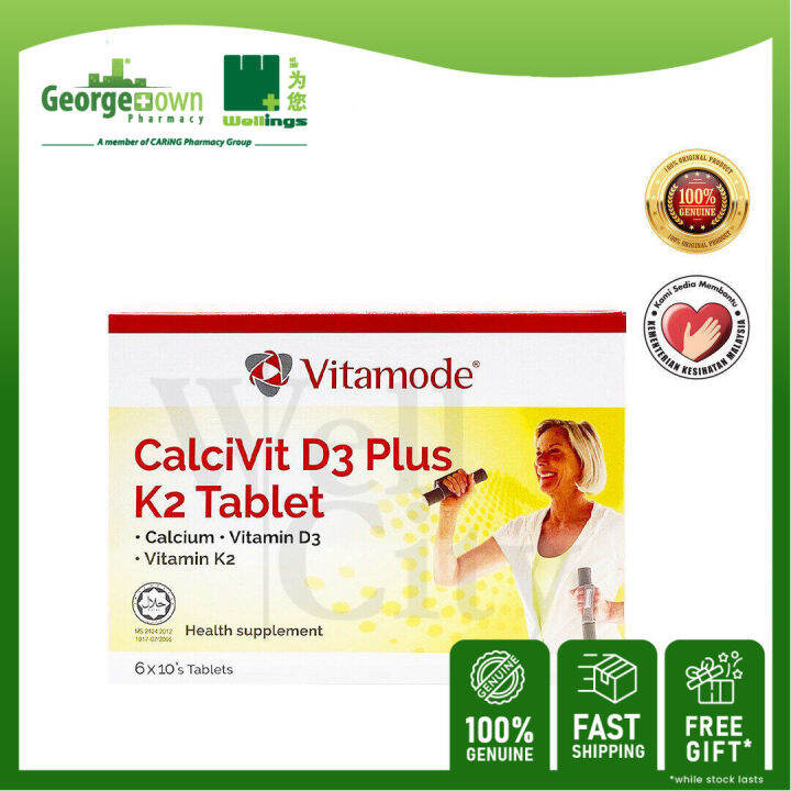 VITAMODE CALCIUM VITAMIN D3 PLUS VITAMIN K2 TABLET 10S X 6 [Georgetown Wellings Pharmacy] | Lazada