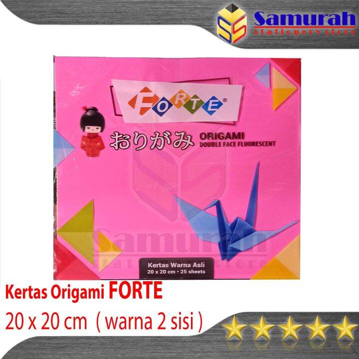Kertas Origami Besar Forte isi 25 Lembar / 1 Pak Kertas Lipat TK 20x20 ...