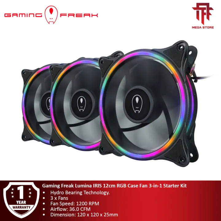 Gaming Freak Lumina IRIS 12cm RGB Case Fan 3-in-1 Starter Kit GF-IRFIX-KIT | Lazada