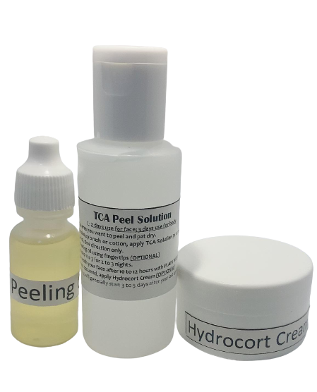 TCA Peel 15% 60ml SET (TCA Solution, Yellow Peel, Hydocort Cream) skin ...