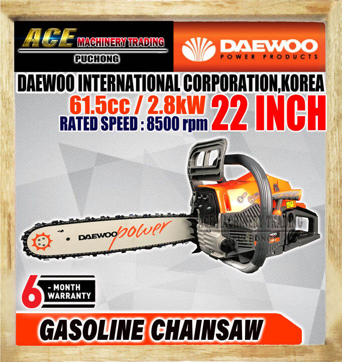 DAEWOO 22" Chain Saw Gasoline Chainsaw 22 inch Heavy Duty 2 Stroke ...