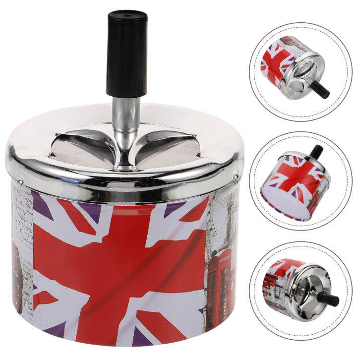 FOXNOVO Ashtray Stainless Steel Ashtray with Lid Cigarette Ashtray ...