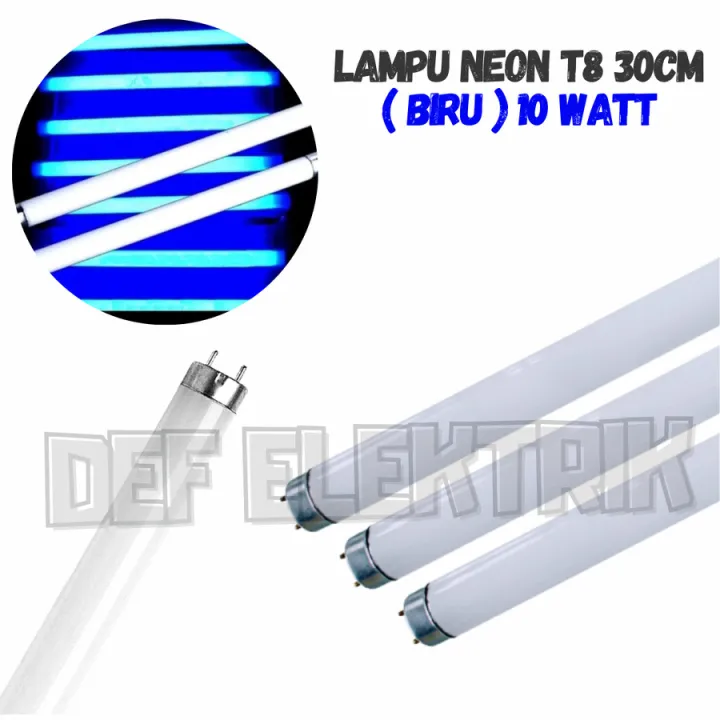 LAMPU NEON TL 10 WATT 30 CM KACA WARNA BIRU FLUORESCENT TUBE GLASS ...