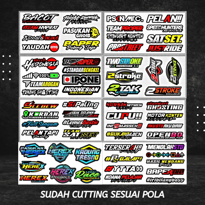 Stiker motor racing sticker racing motor kata kata viral bahan vinly ...