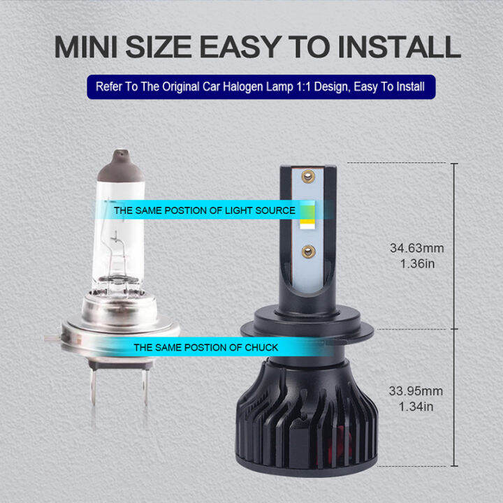 Carshark H4 H7 LED ไฟหน้า H11 H8 H9 9005 9006ไฟตัดหมอก30000LM HB3 HB4 9012 Hir2 Turbo หลอดไฟ CSP ...