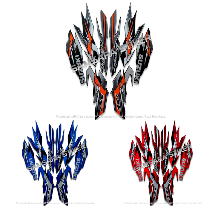 Stiker Body Motor Suzuki Thunder 125 2009 Standar Full Set | Lazada ...