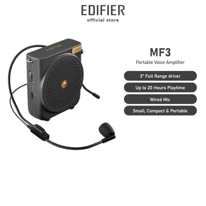 Edifier MF3 - Portable Voice Amplifier | 20hrs Playtime | AUX In and MIC In | Small & Compact ...