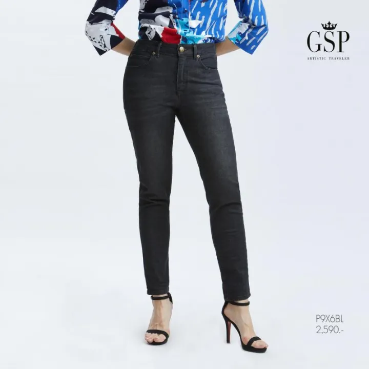 GSP Jeans กางเกงยีนส์รุ่น Young Denim ทรงสกินนี่ สียีนส์ดำ (P9X6BL ...