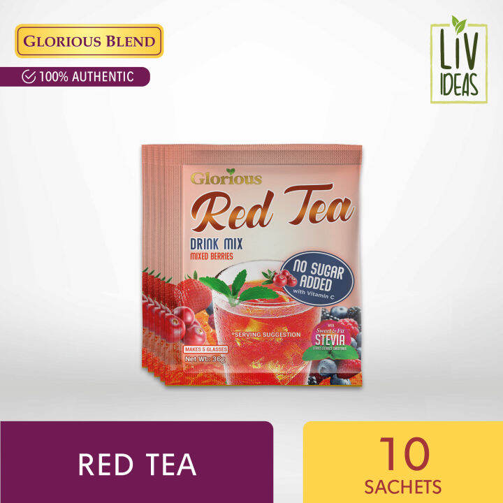 Glorious Blend Red Tea Mixed Berries 36g x 10 Sachets (Sweetened with Stevia) | Lazada PH