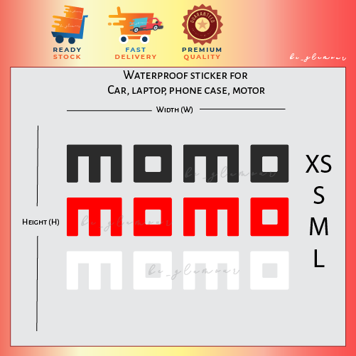 Momo Sticker Reflective racing stiker pantulan cahaya waterproof motor ...