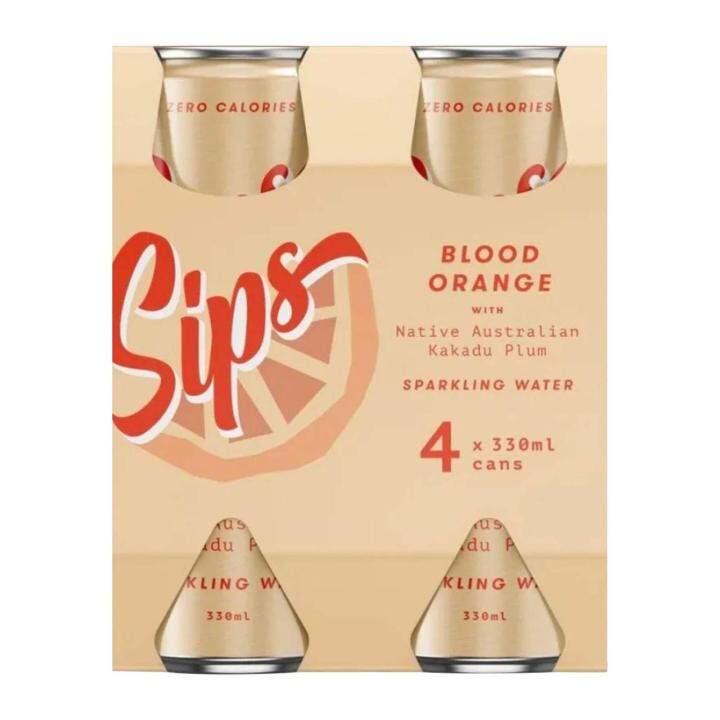 Sips Sparkling Water - Blood Orange With Native Australian Kakadu Plum ...