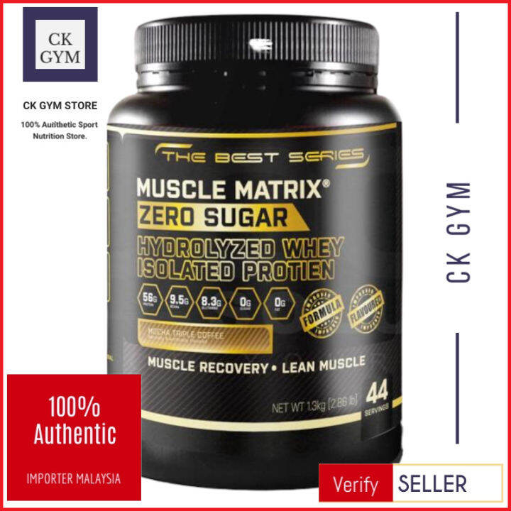 Muscle Matrix Gold Standard Zero Sugar Hydro Whey 2.86Lbs Mocha Triple ...