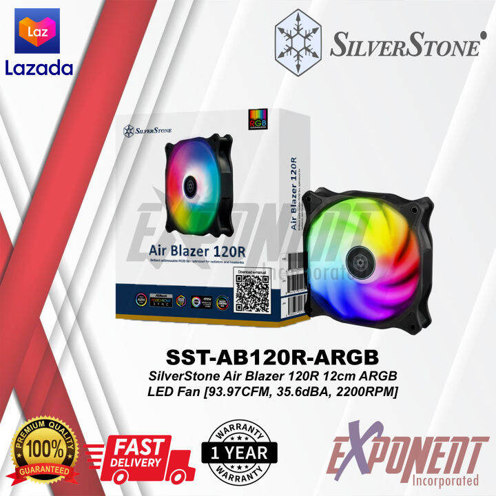 SST-AB120R-ARGB - SilverStone Air Blazer 120R 12cm ARGB LED Fan [93.97CFM, 35.6dBA, 2200RPM ...