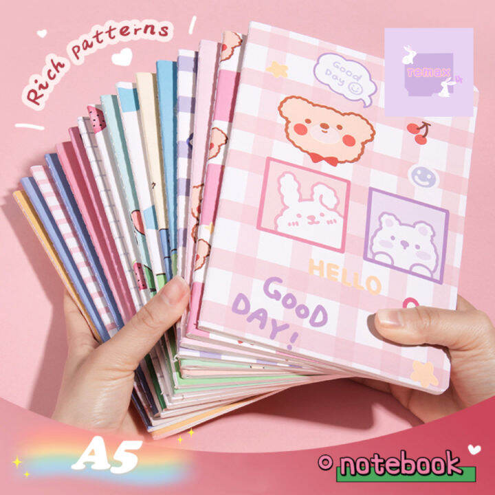 notebook สมุดโน๊ต จดบันทึก มีเส้นบรรทัด ขนาดA5 30หน้า สุ่มลายจาก ...