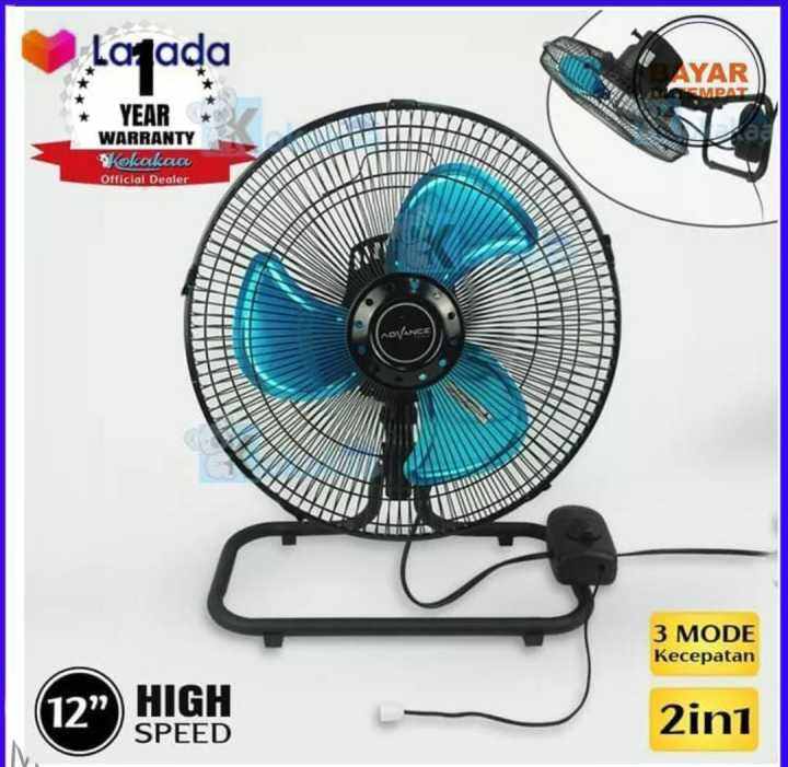 Kipas Angin Besi 12INCH 2 in 1 Dinding Lantai /Meja Kipas Dinding ...