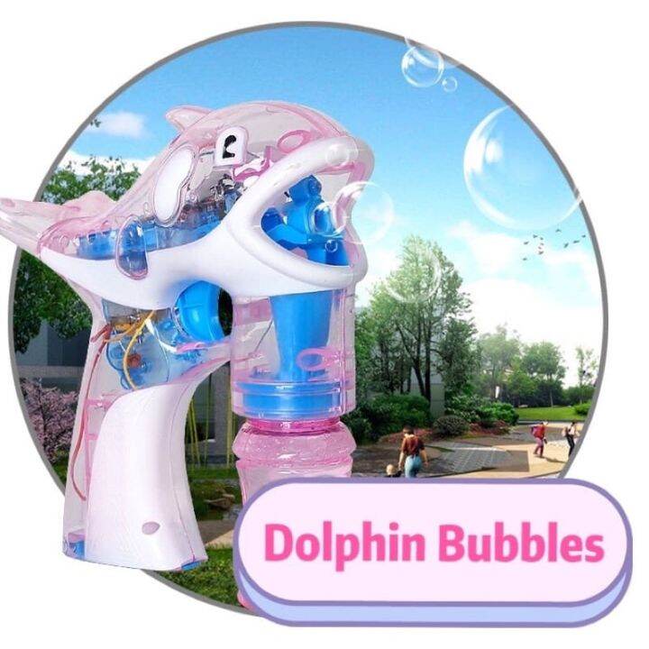 Dolphin Bubbles Marker Blower Automatic Bubble Gun with Light and Sound ...