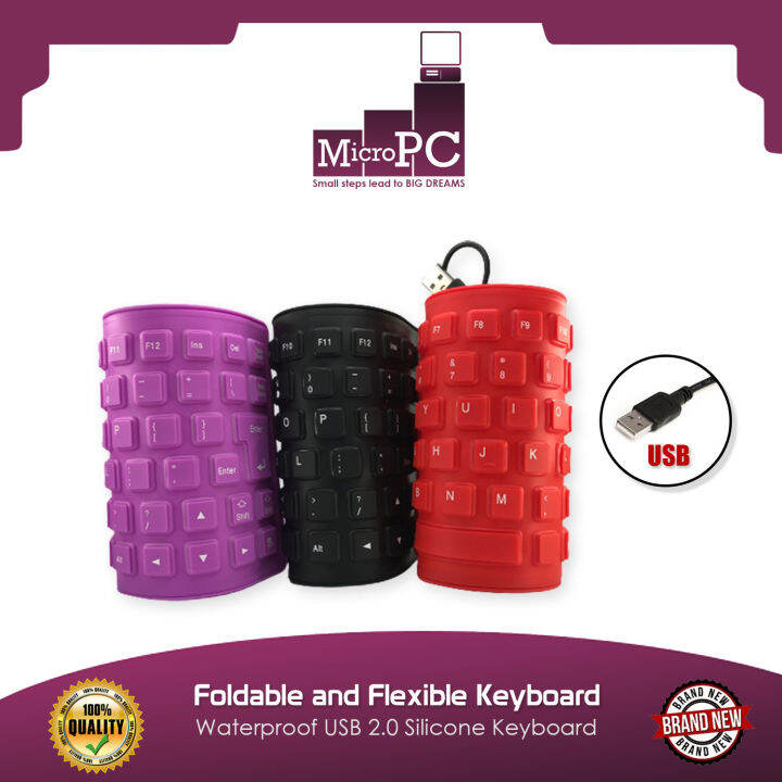 Foldable and Flexible Keyboard Waterproof USB 2.0 Silicone Keyboard ...