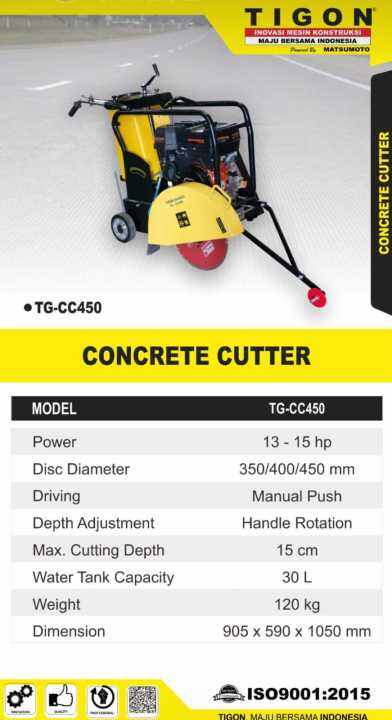 MESIN UNTUK PEMOTONG ASPAL CONCRETE CUTTER TG - CC450 | Lazada Indonesia