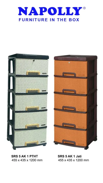 NAPOLLY Lemari Plastik/Lemari Laci/Drawer/Lemari Pakaian/ SRS AK 1 ...