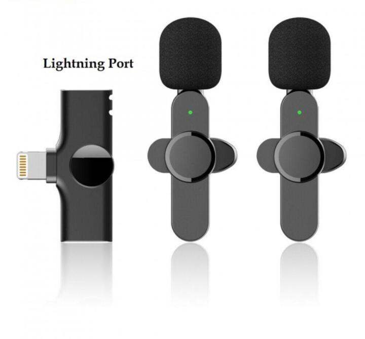 MIC CLIP ON WIRELESS MINI PORTABLE 2IN1 MIC YOUTUBER LIVE VLOGGER FOR ...