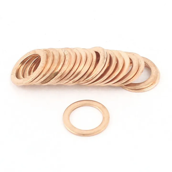 20 pcs/Pack Solid Copper Washer Flat Ring Gasket 10mm x 14mm x 1mm ...