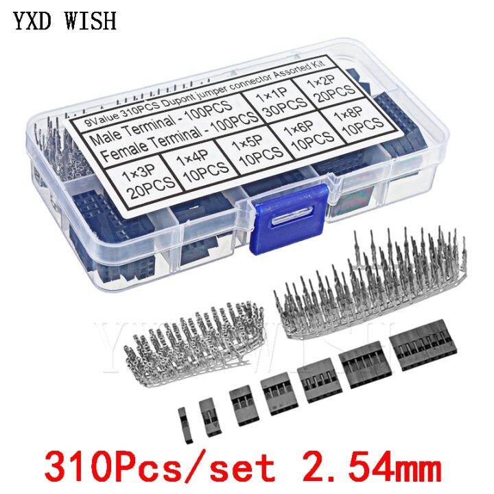 Jumper Wire Connectors 310Pcs 2.54mm Pitch Dupont Jumper Wire Connector ...