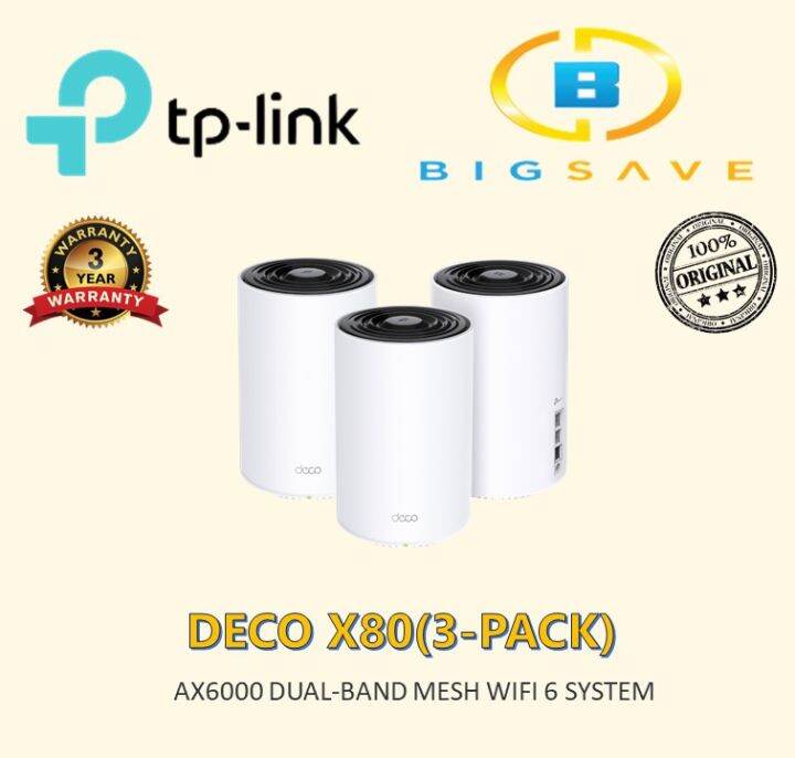 TP-LINK DECO X80(3-PACK) AX6000 DUAL-BAND MESH WIFI 6 SYSTEM | Lazada