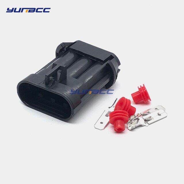 1set Delphi 3 Pin Way Waterproof Connector Female Cooler Socket Auto ...