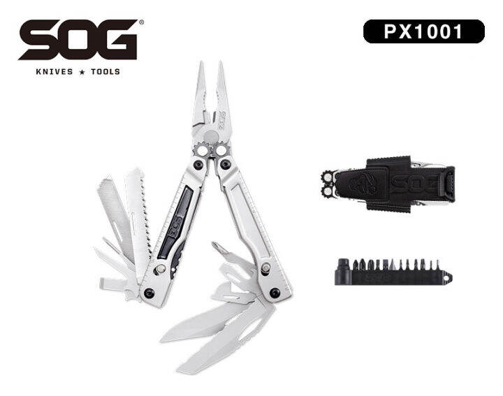 SOG Multitool EDC Powerplay Multi-Tool, Sheath with Hex Bits Px1001N-Cp ...