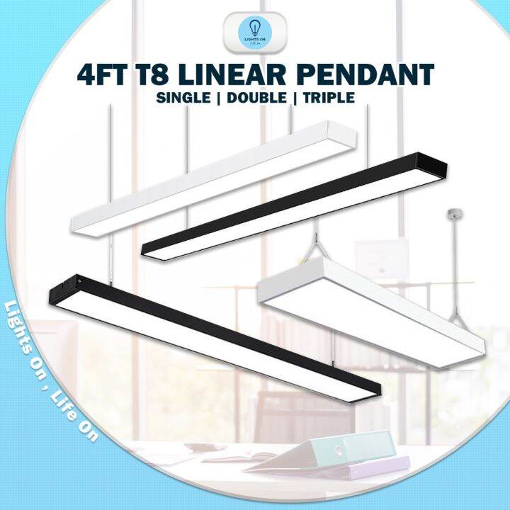 T8 Led Linear Pendant Office Light Double / Single Casing Office ...