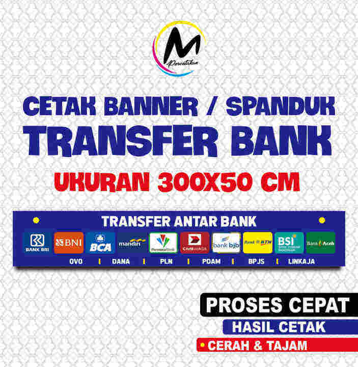 Cetak Spanduk Banner Transfer Bank - Ukuran 300x50 Cm | Lazada Indonesia