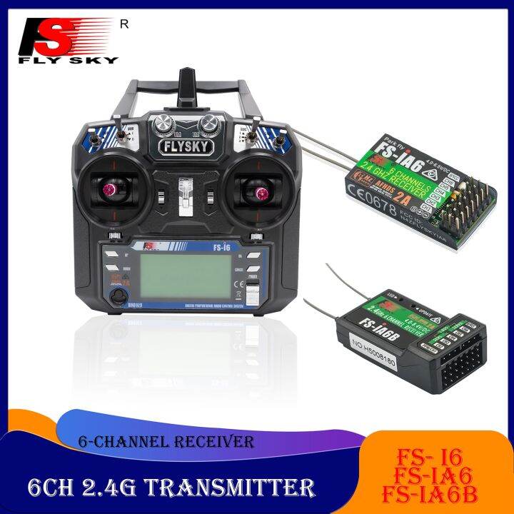FLYSKY FS- I6 6CH 2.4G Remote Controller Transmitter with FS-iA6 FS-iA6B Mini Receiver for RC ...