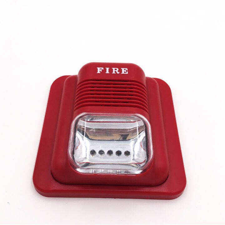 Security DC24V Fire Alarm Siren With LED Strobe Speaker With Flash 3 Sounder Operate Work For ...