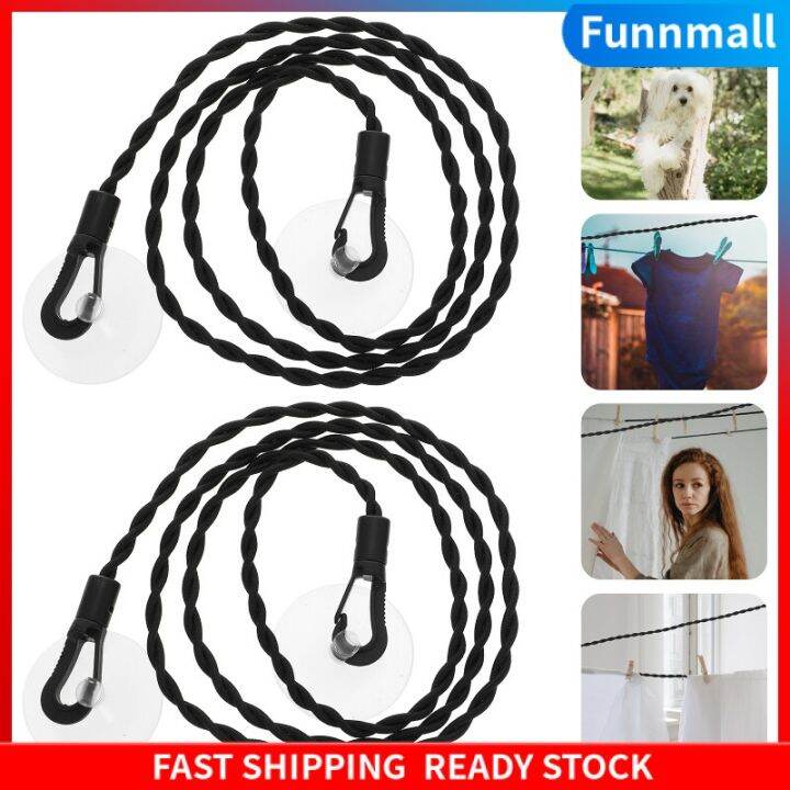 Funnmall 2 Pcs Retractable Portable Clothesline Heavy Duty Clothesline ...