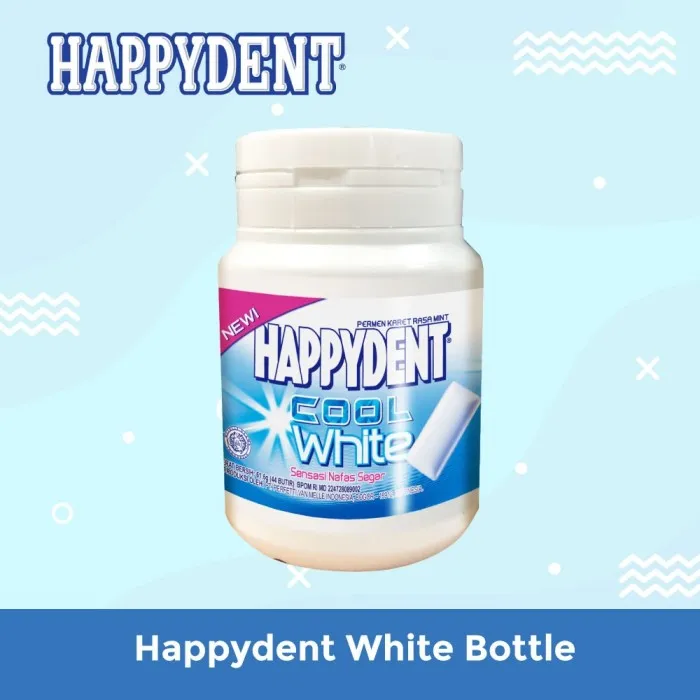 Happydent Cool White Bottle 61.6gr isi 44 Butir | Lazada Indonesia