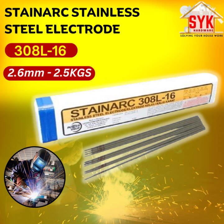 SYK Stainarc 308L-16 2.6mm Stainless Steel Welding Electrode Machine Accessories Elektrod Keluli ...